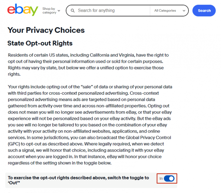 20 Examples of “Do Not Sell or Share My Personal Information” Page