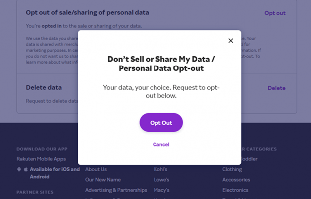 20 Examples of “Do Not Sell or Share My Personal Information” Page