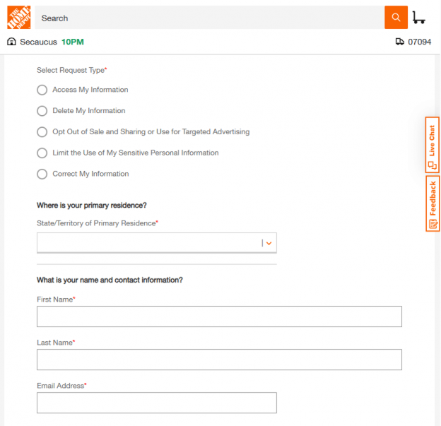 20 Examples of “Do Not Sell or Share My Personal Information” Page
