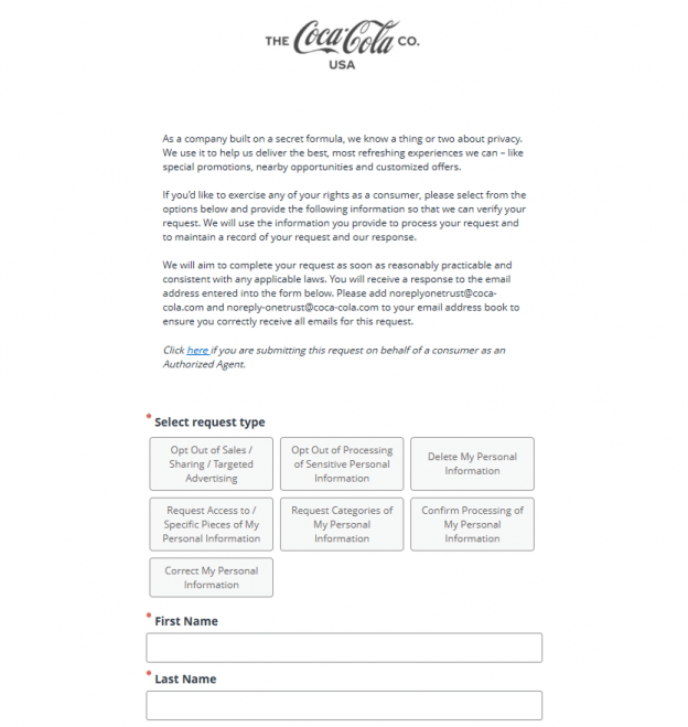 20 Examples of “Do Not Sell or Share My Personal Information” Page