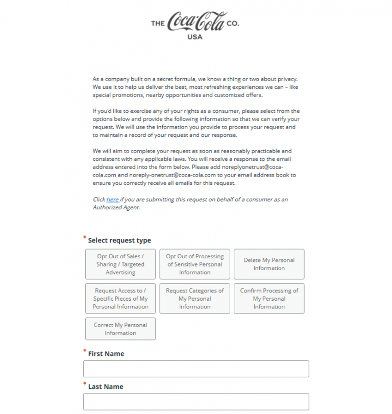 20 Examples of “Do Not Sell or Share My Personal Information” Page