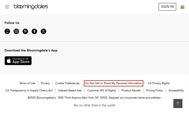 20 Examples of “Do Not Sell or Share My Personal Information” Page