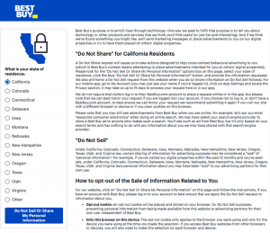 20 Examples of “Do Not Sell or Share My Personal Information” Page