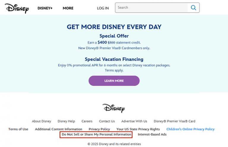 20 Examples of “Do Not Sell or Share My Personal Information” Page