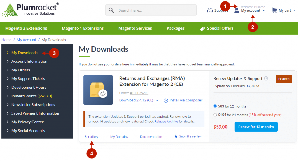 Magento License Installation - Plumrocket Documentation